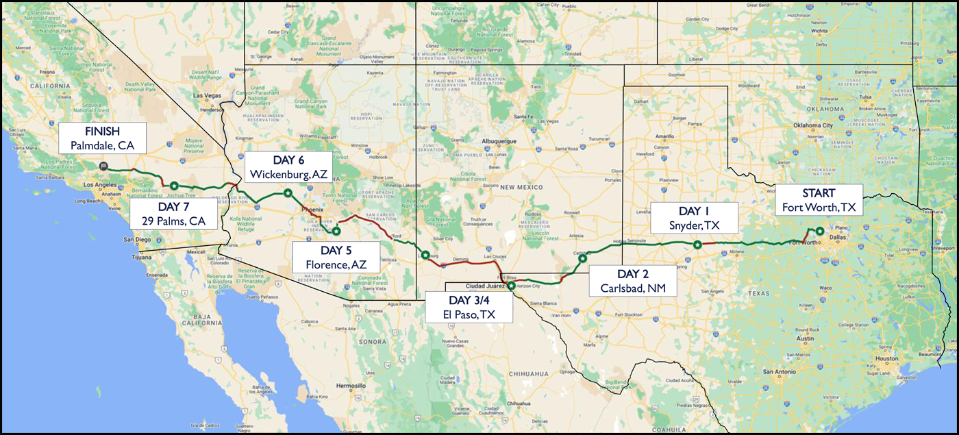 Solar Car Challenge - 2023 Solar Car Challenge Route